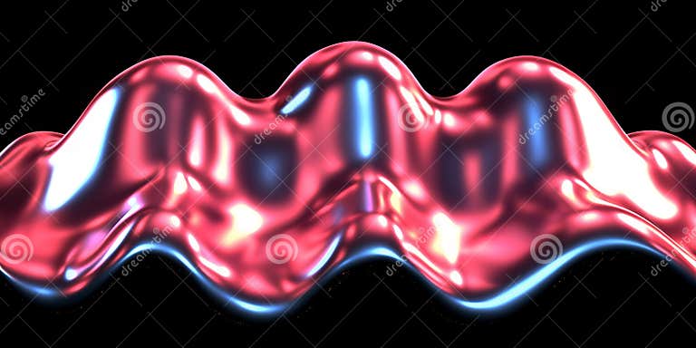 Abstract Red Liquid Metal Texture Shiny Wavy Surface 3D Render ...