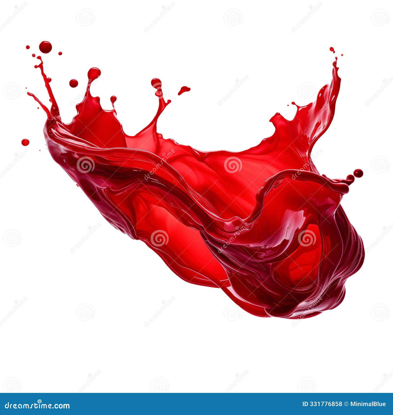 Abstract Red Liquid Swirl and Splash on White Background Stock ...