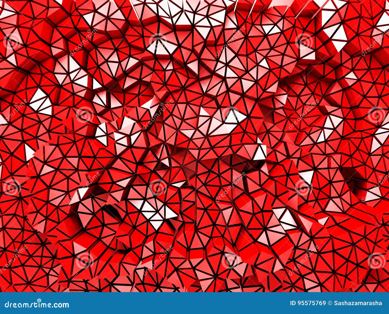 Abstract Red Low Poly Pattern Glossy Background Stock Illustration ...