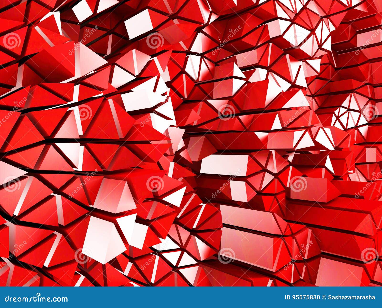 Abstract Red Low Poly Pattern Glossy Background Stock Illustration ...