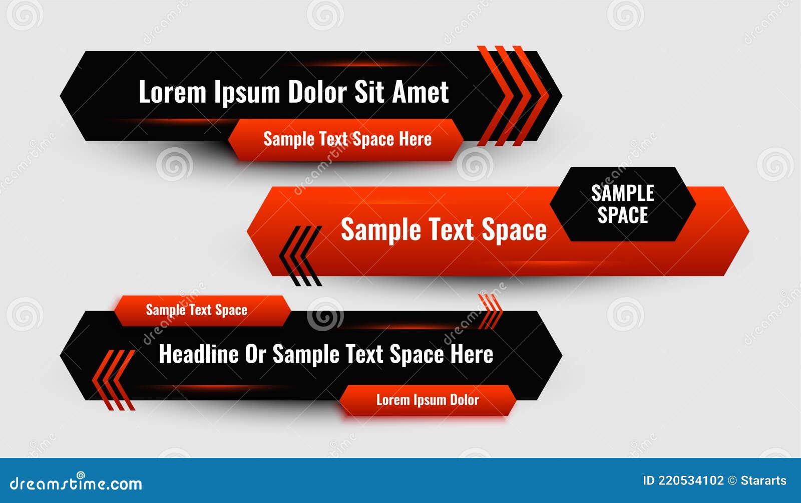 Abstract Red Lower Third Geometric Modern Banner Design Stock Vector ...