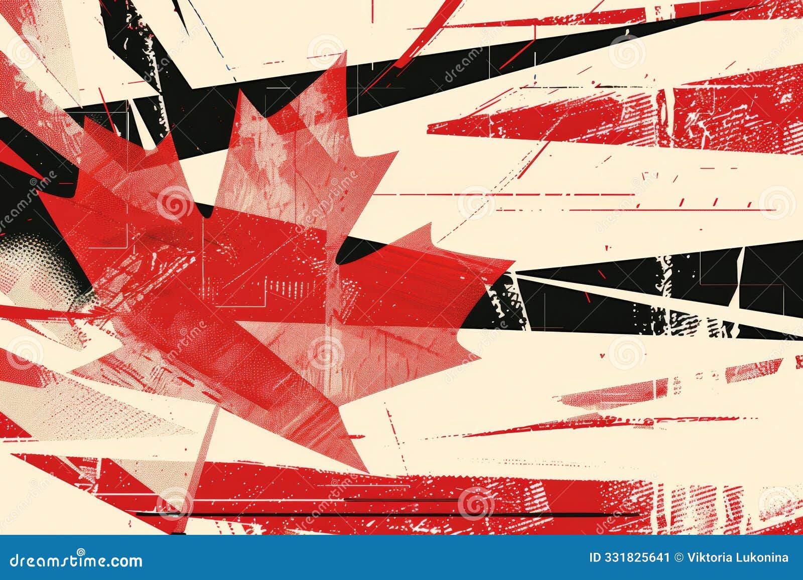 Abstract Red Maple Leaf Art Stock Image - Image of digital, maple ...