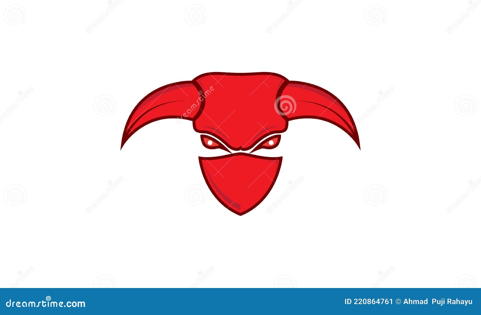 Abstract Red Mascot with Horn Logo Vector Icon Illustration Design ...