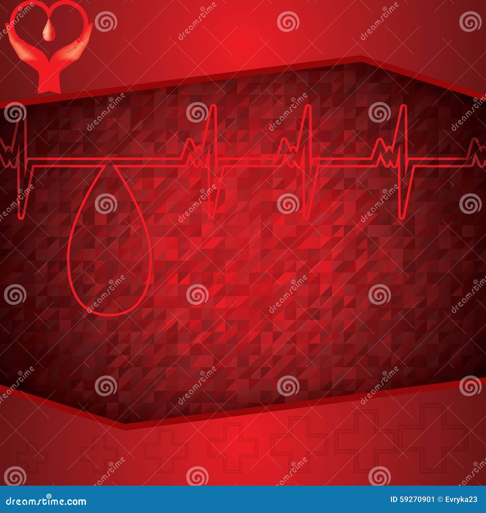 Abstract Red Medical Background Thanking for Being Donor Stock Vector ...