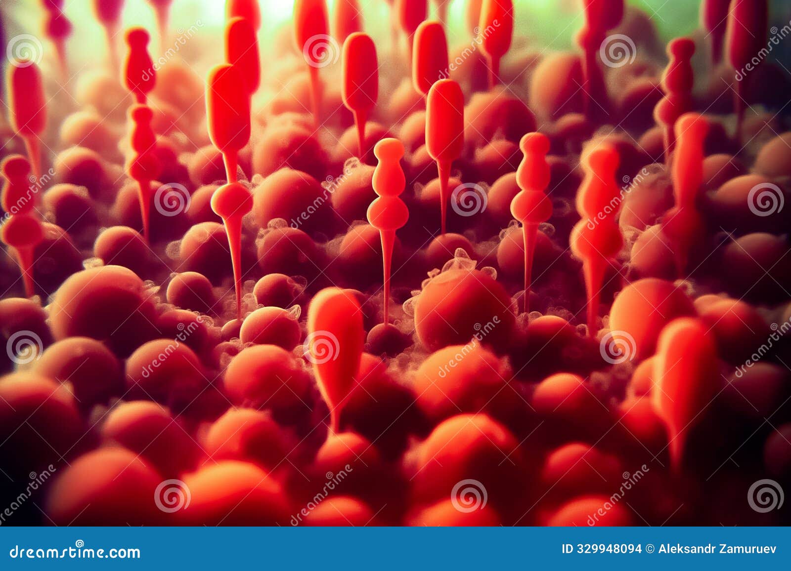 Abstract Red Microorganisms an Engaging and Vibrant CloseUp Perspective ...