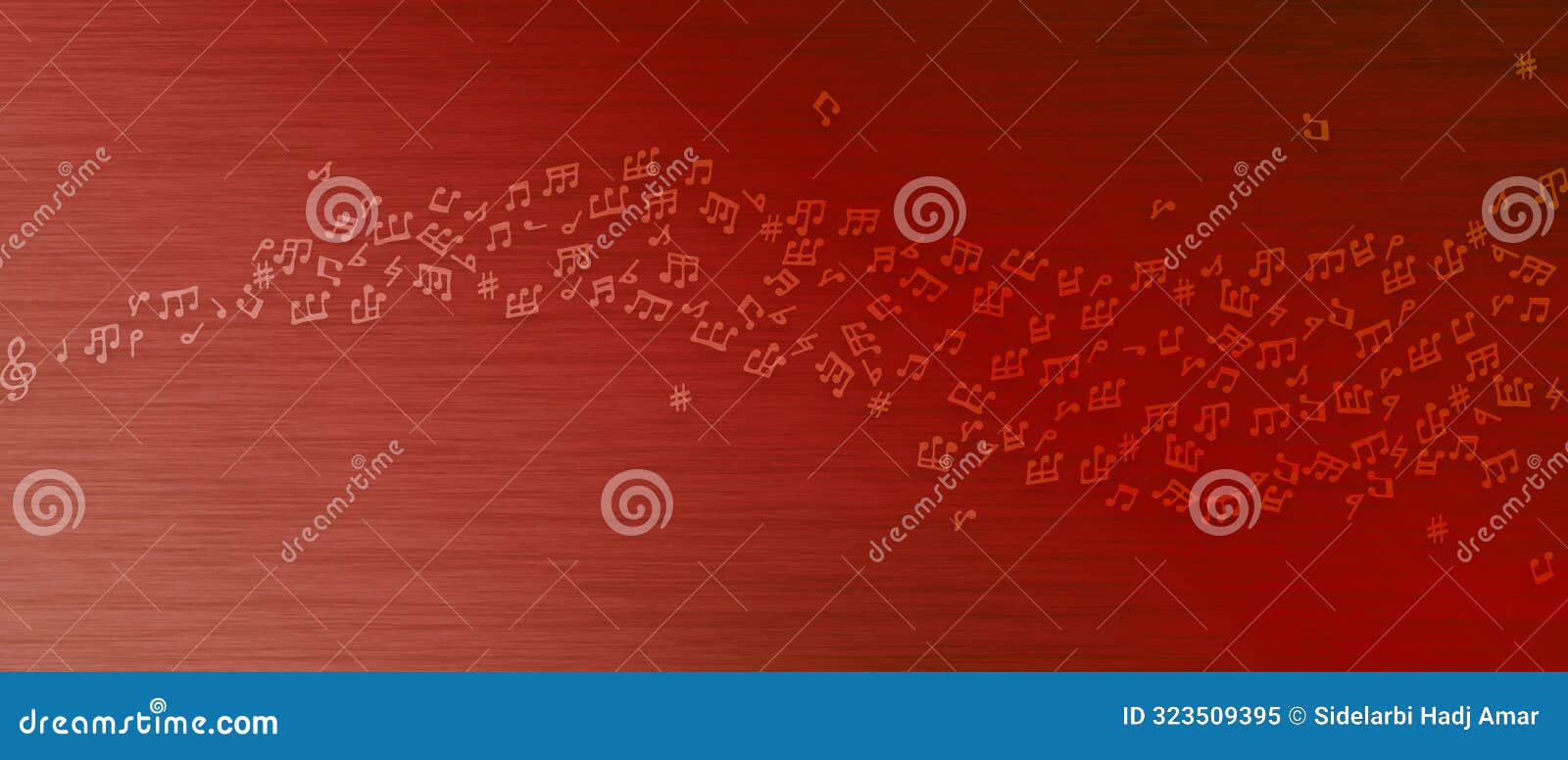 Abstract Red Music Background with Flying Notes Stock Image - Image of ...
