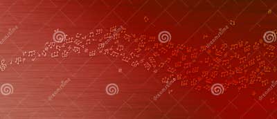 Abstract Red Music Background with Flying Notes Stock Image - Image of ...