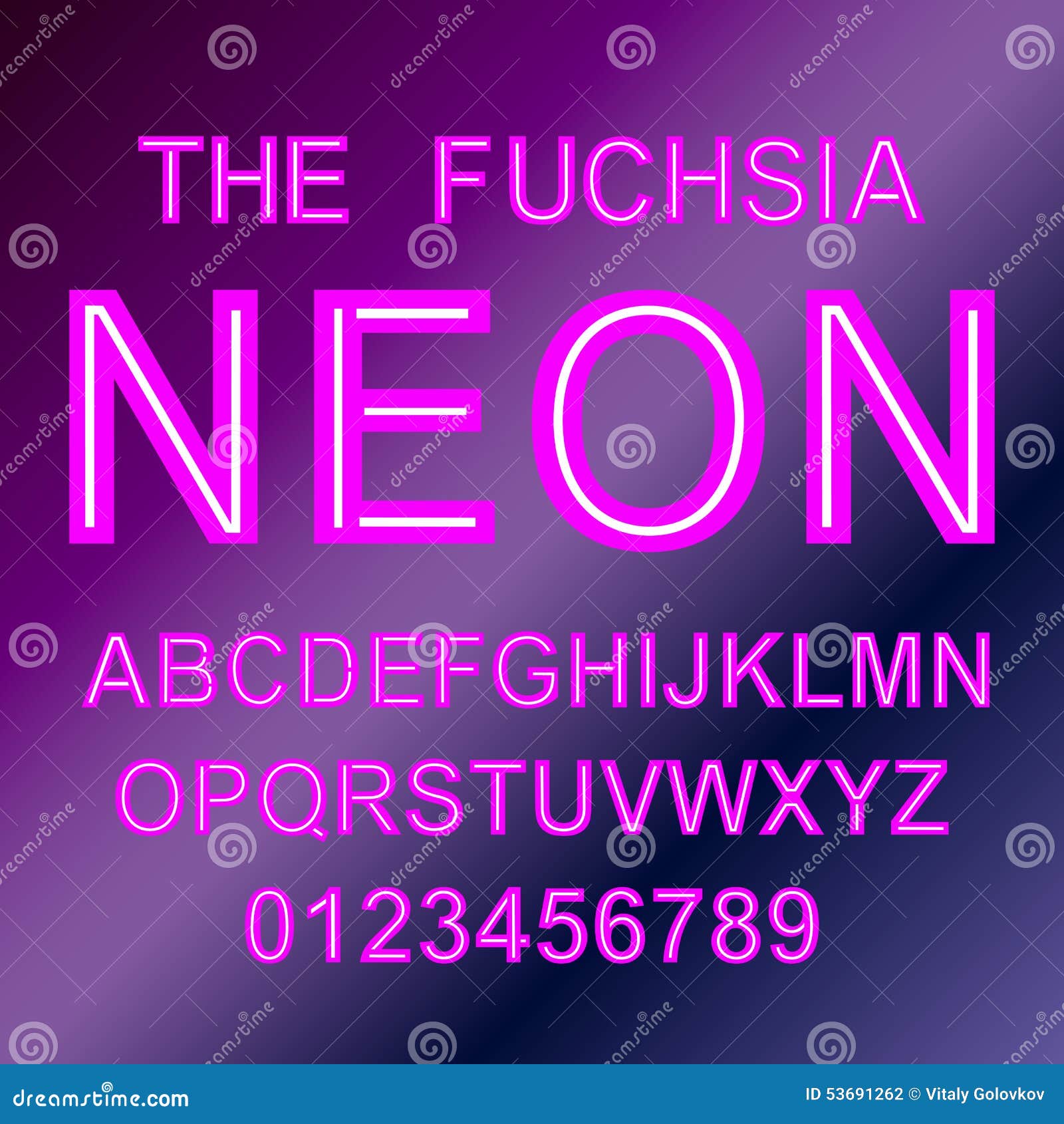 Abstract Red Neon Font and Numbers Stock Vector - Illustration of ...