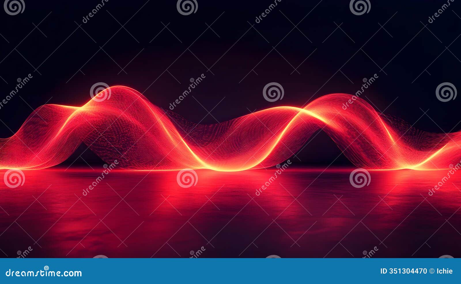 Abstract Red Neon Light Wave Background Stock Illustration ...