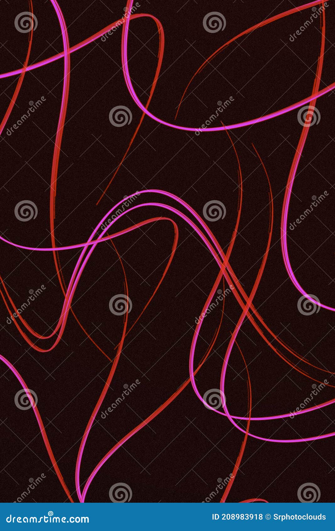 Abstract Red Neon Lines Black Wallpaper Background Stock Illustration ...