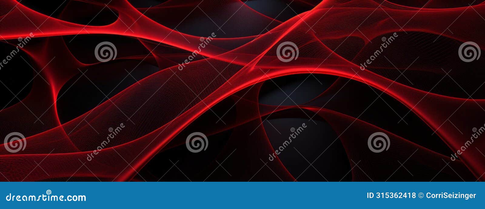Abstract Red Net Grid Texture on Black Background Banner Illustration ...