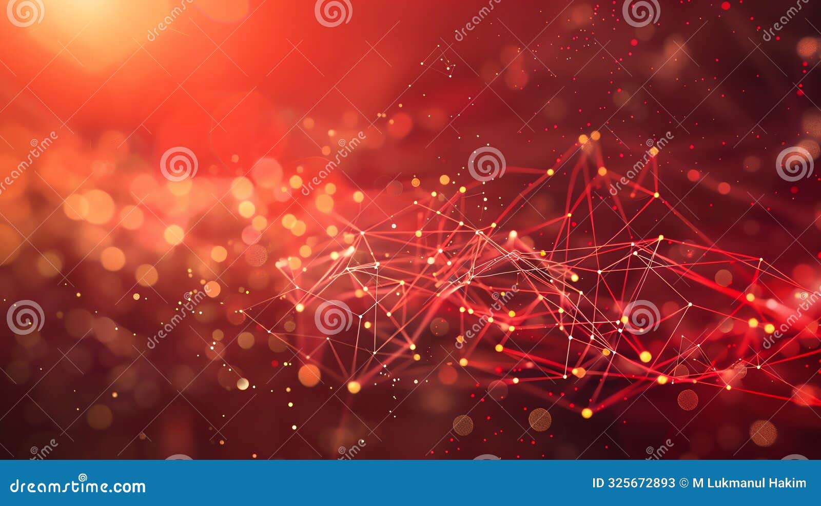 Abstract Red Network Background. Technology, Connection, Data, and ...