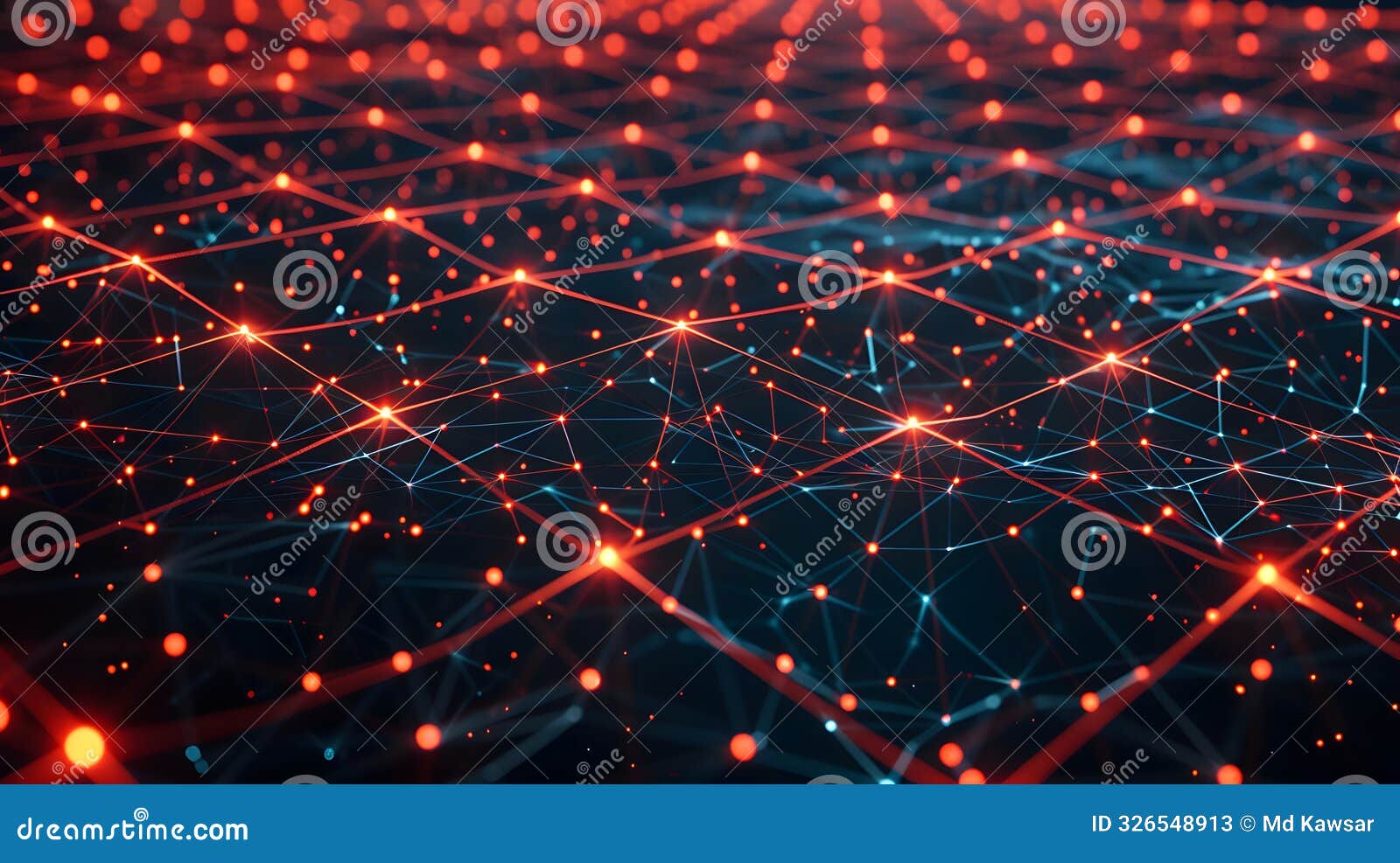 Abstract Red Network Grid Global Internet Connection Stock Illustration ...