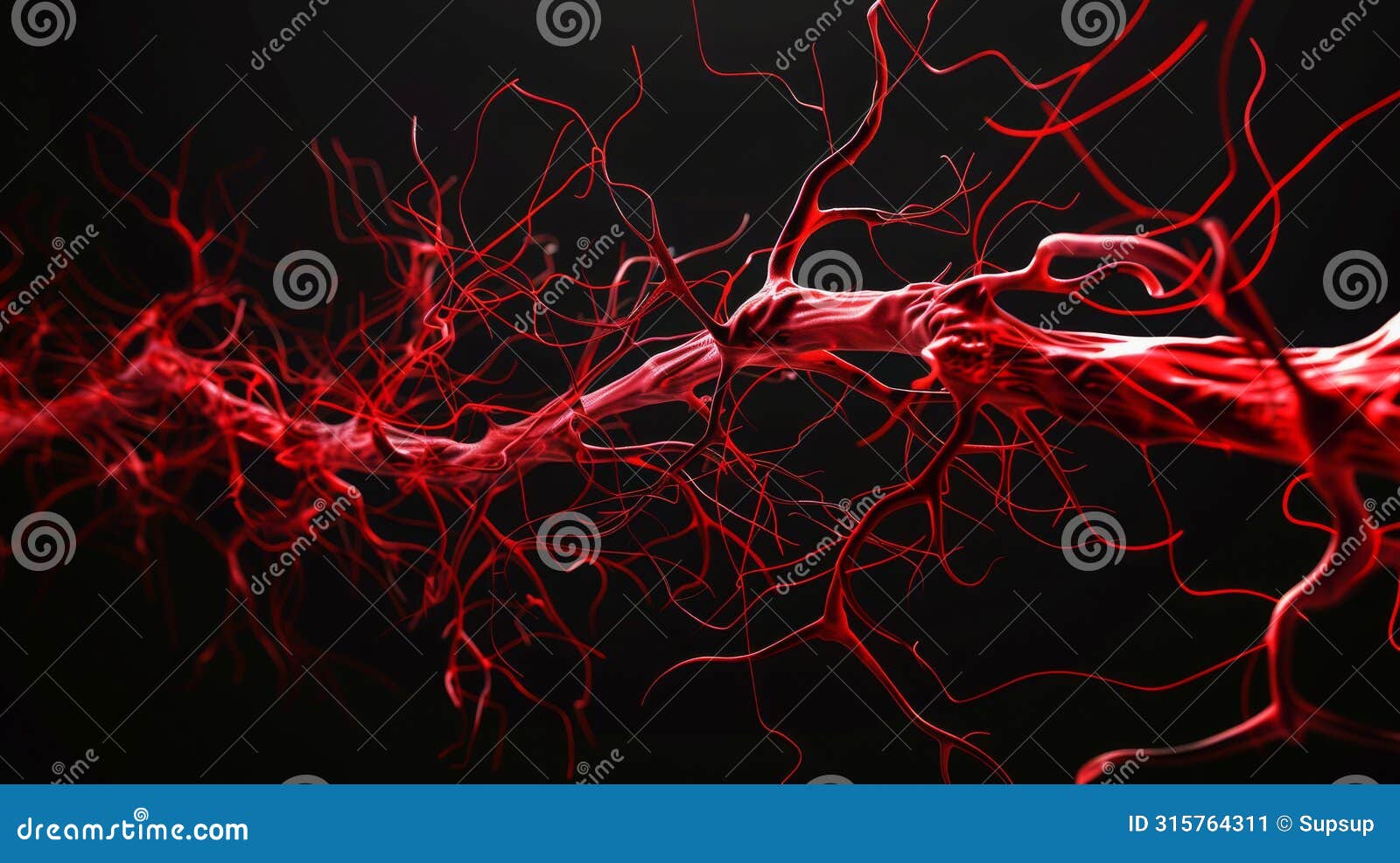 Abstract Red Neuronal Synapses Simulation Stock Illustration ...