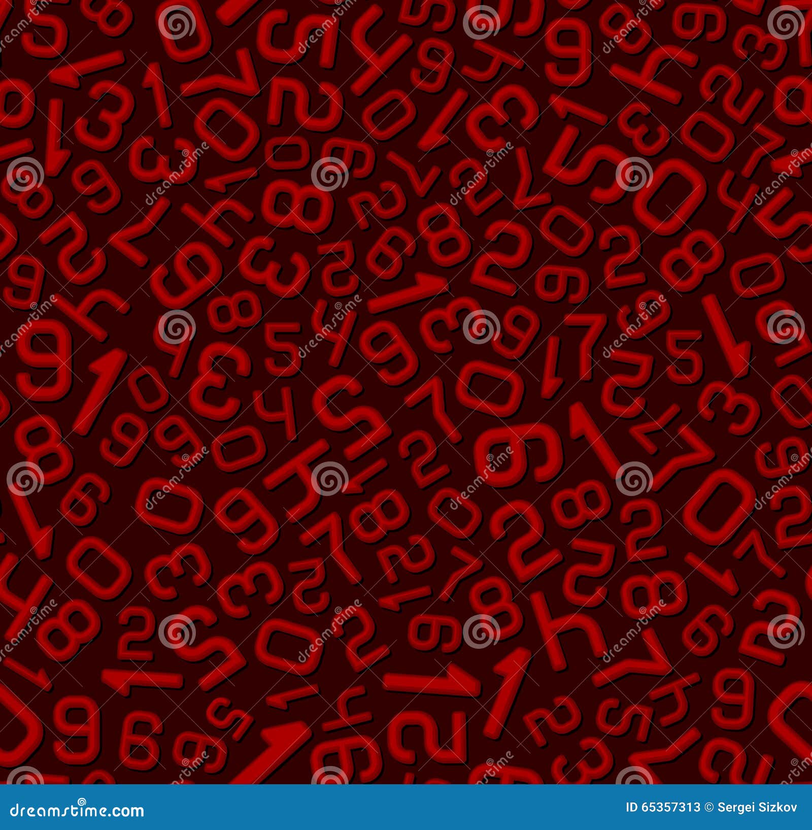 Abstract Red Number Seamless Background. Vector Stock Vector ...