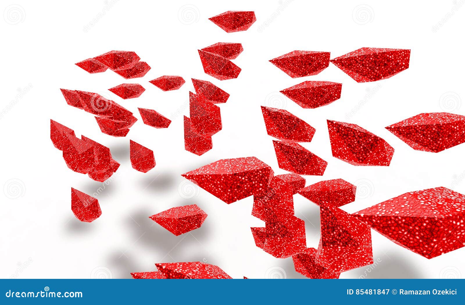 Abstract Red Objects 3d Render Stock Illustration - Illustration of ...