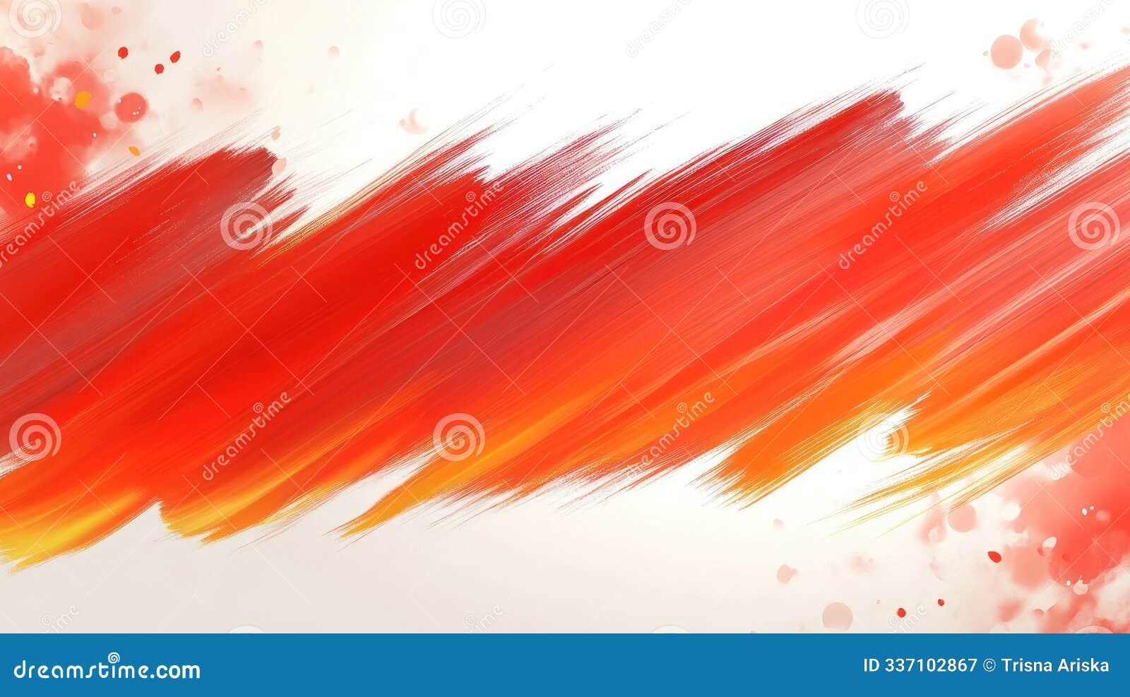 Abstract Red and Orange Brushstroke Design with Splashes for Artistic ...