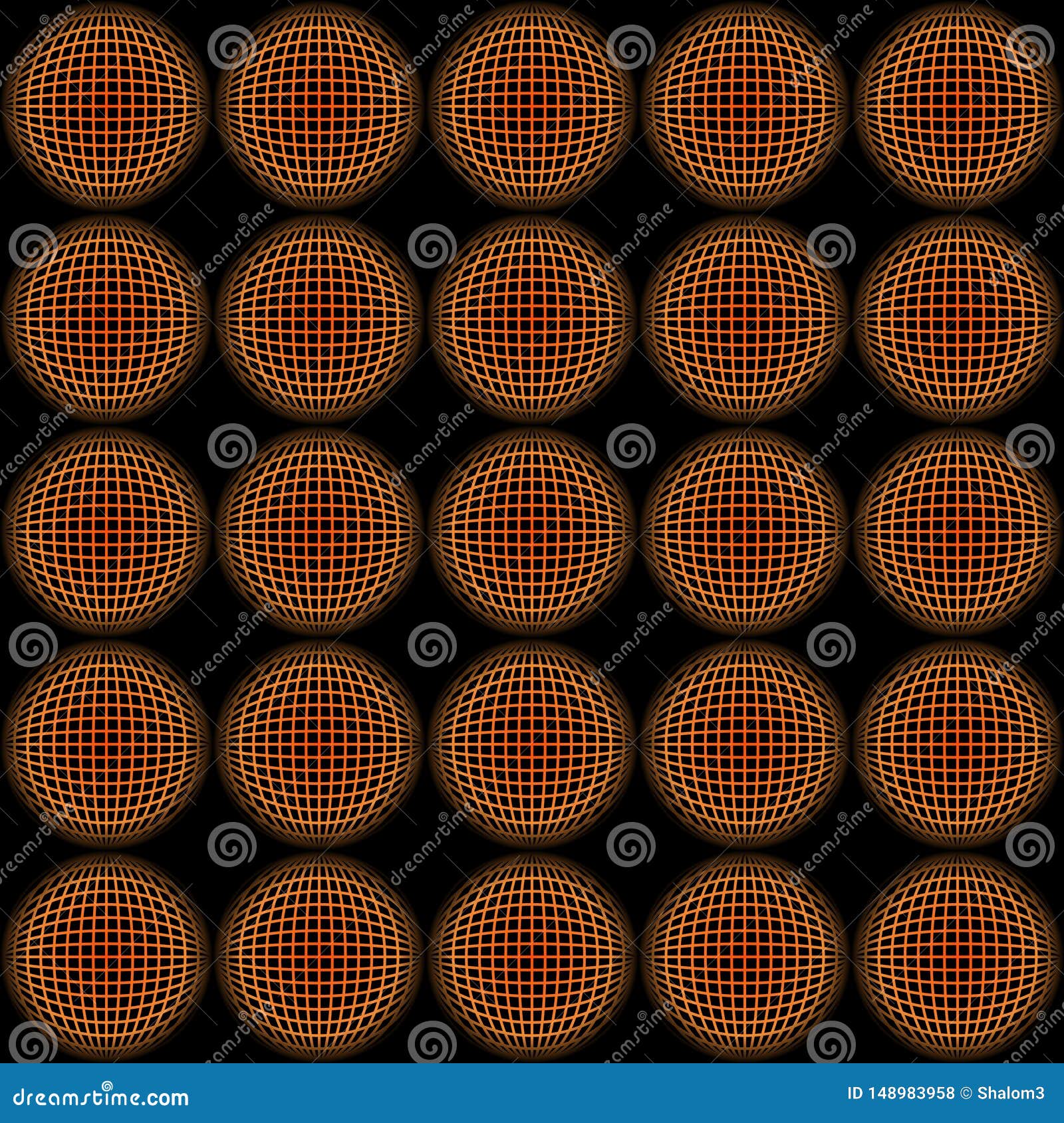 Abstract Red and Orange Circle Grid Patterns with 3d Illusion Effect ...