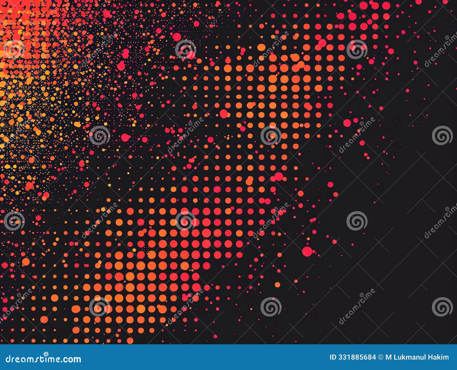 Abstract Red and Orange Dot Pattern on a Black Background Stock Photo ...