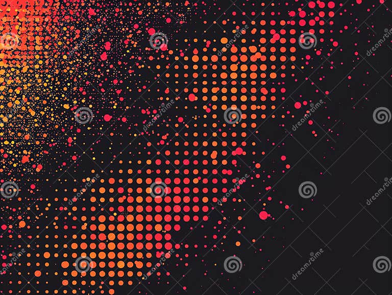 Abstract Red and Orange Dot Pattern on a Black Background Stock Photo - Image of vibrant ...