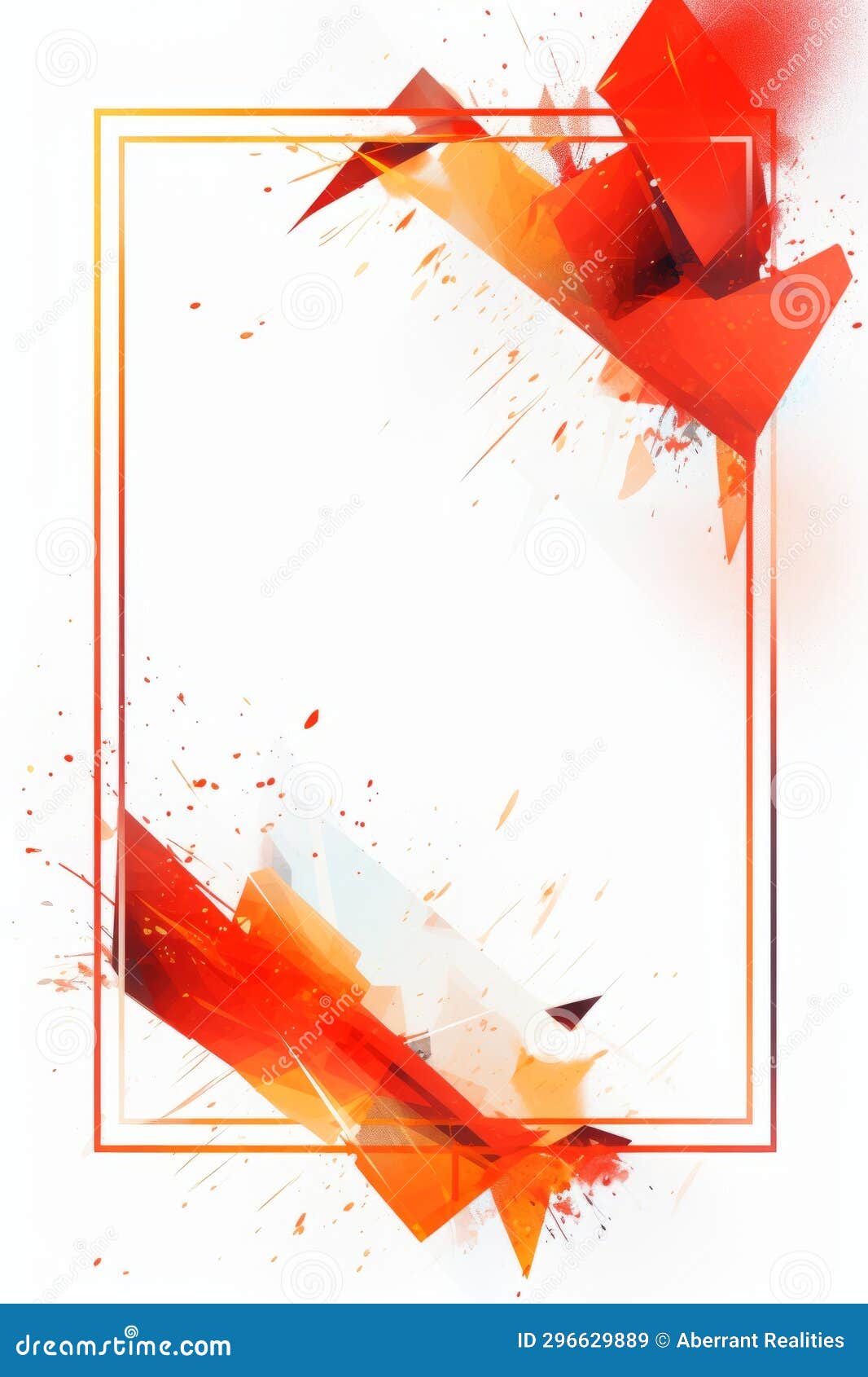 Abstract Red and Orange Frame with a White Background Stock ...
