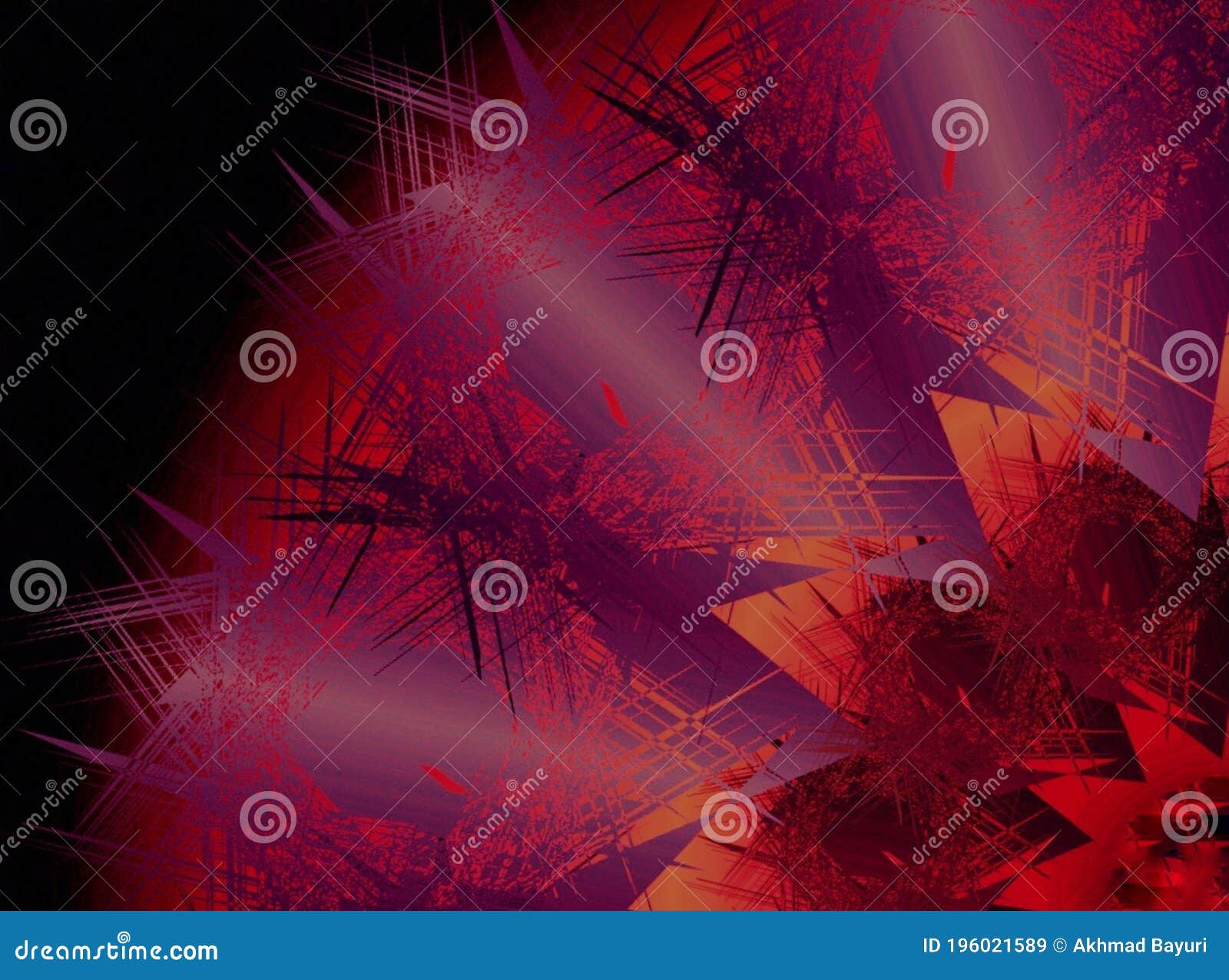 Abstract Red, Orange, Purple Floral Pattern. Stock Illustration ...