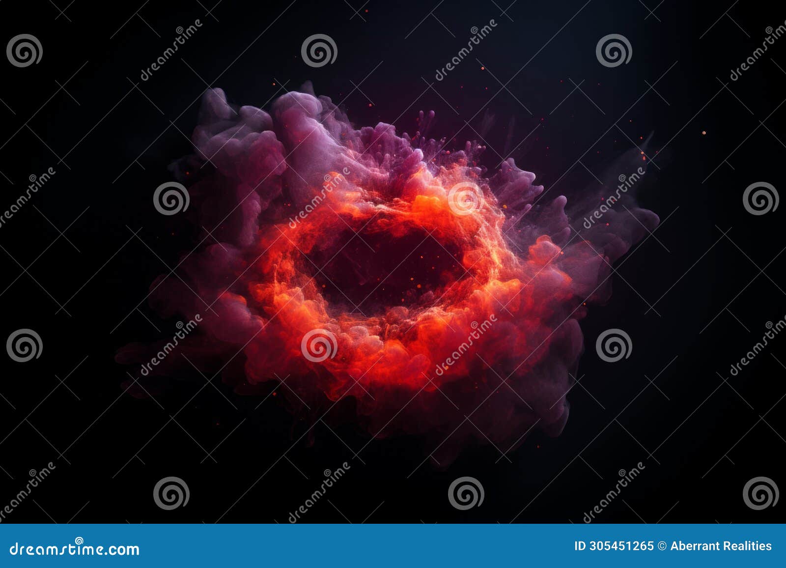 Abstract Red and Orange Smoke on a Black Background Stock Illustration ...
