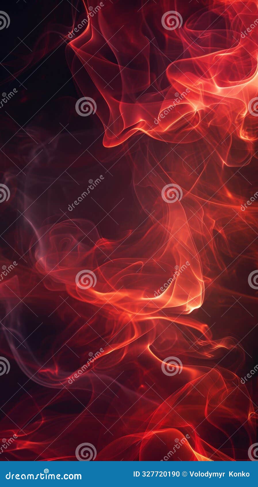 Abstract Red and Orange Smoke on Dark Background, Artistic Fire Concept ...
