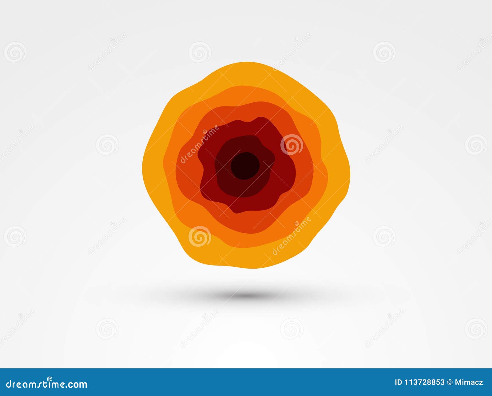 Abstract Red Orange Waves Circle Stock Illustration - Illustration of ...