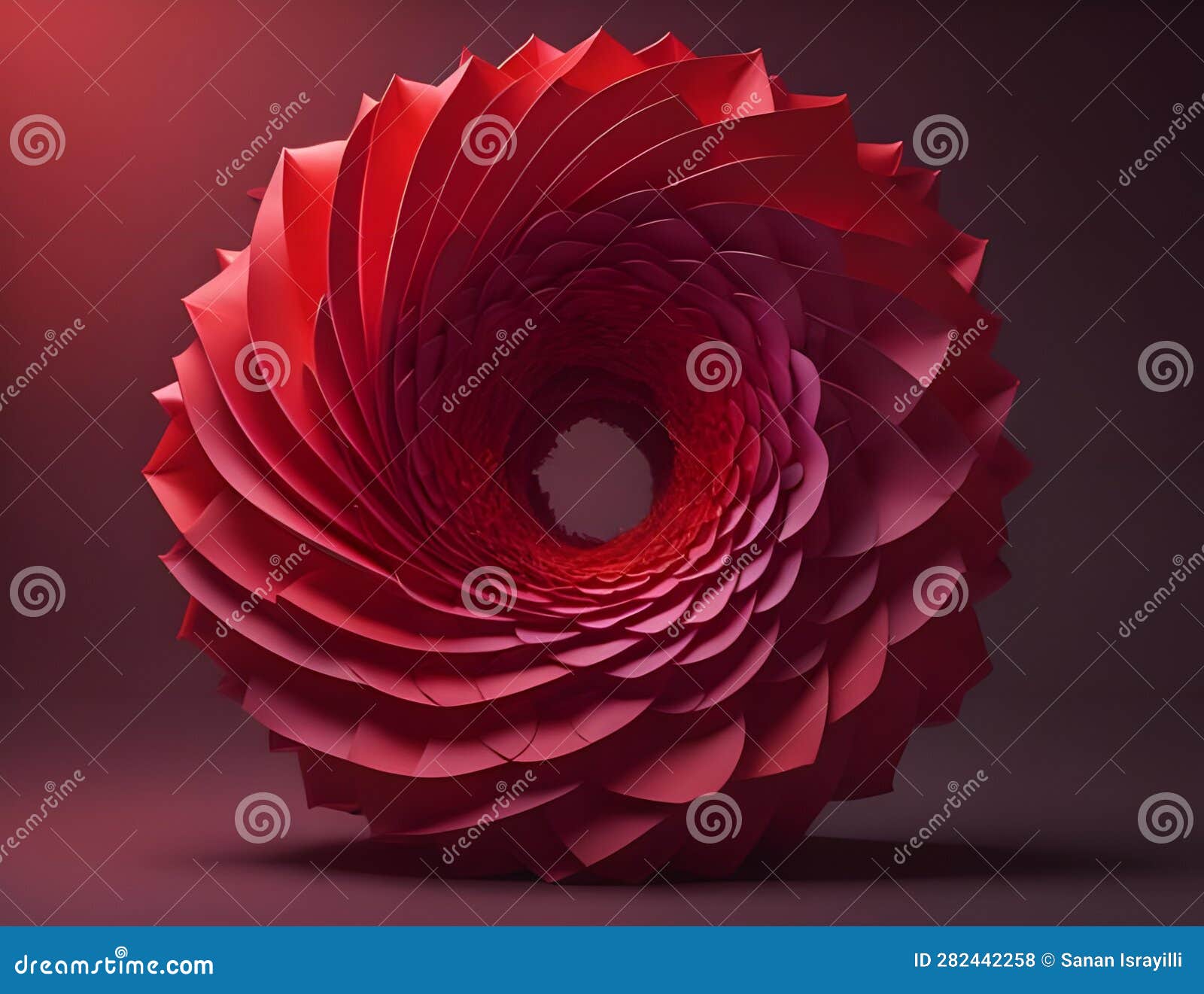 Abstract Red Origami Spiral Background. Generative Ai Stock ...