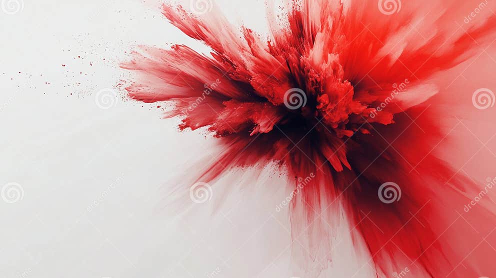 Abstract Red Paint Explosion on White Background, Dynamic and Vibrant ...