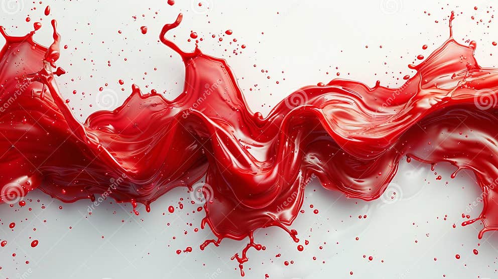 Abstract Red Paint Splash - Generative Ai Stock Illustration ...
