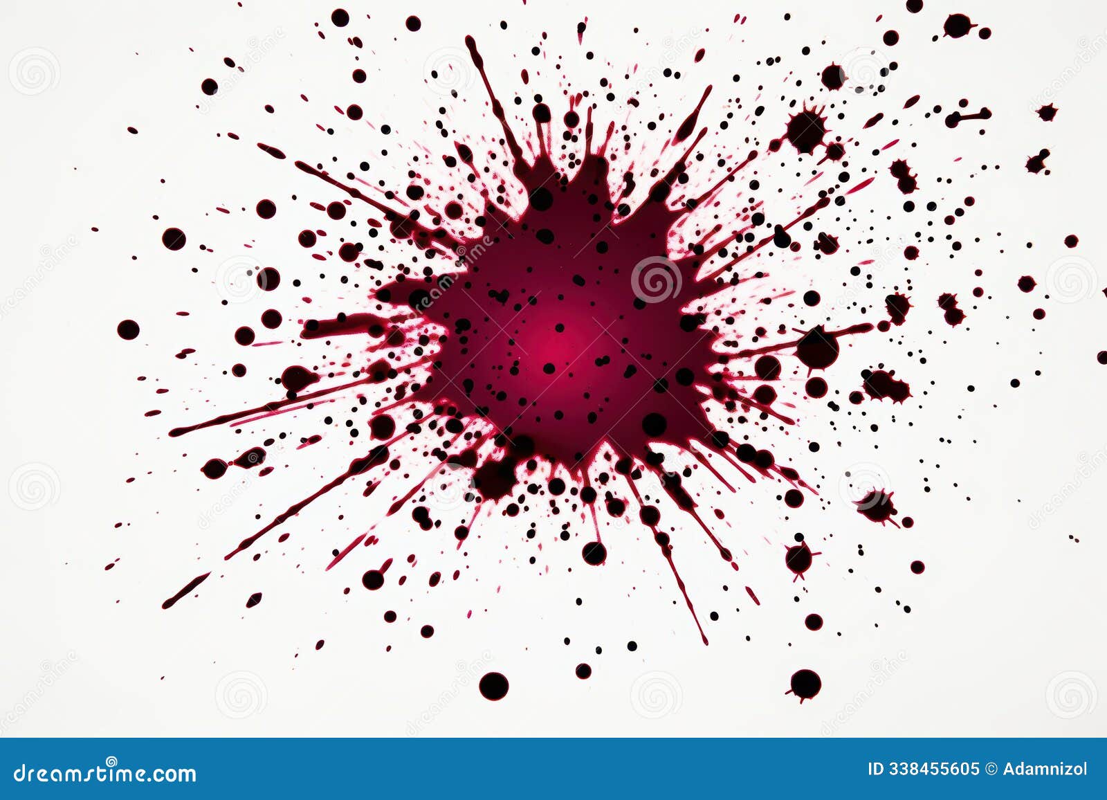Abstract Red Paint Splatter on White Background Stock Illustration ...