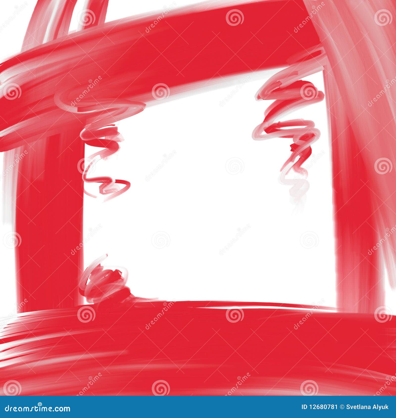 Abstract Red Painted Frame (oil Painting) Stock Illustration ...