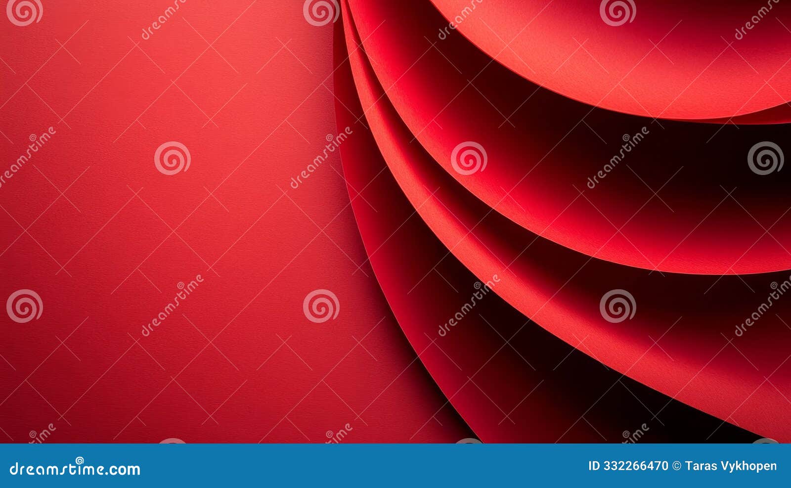Abstract Red Paper Curves Creating a Dynamic Visual Effect in a ...