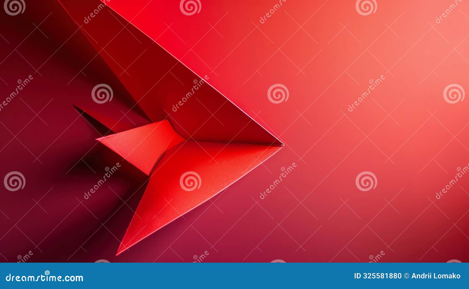 Abstract Red Paper Folding Design on a Gradient Background Stock ...