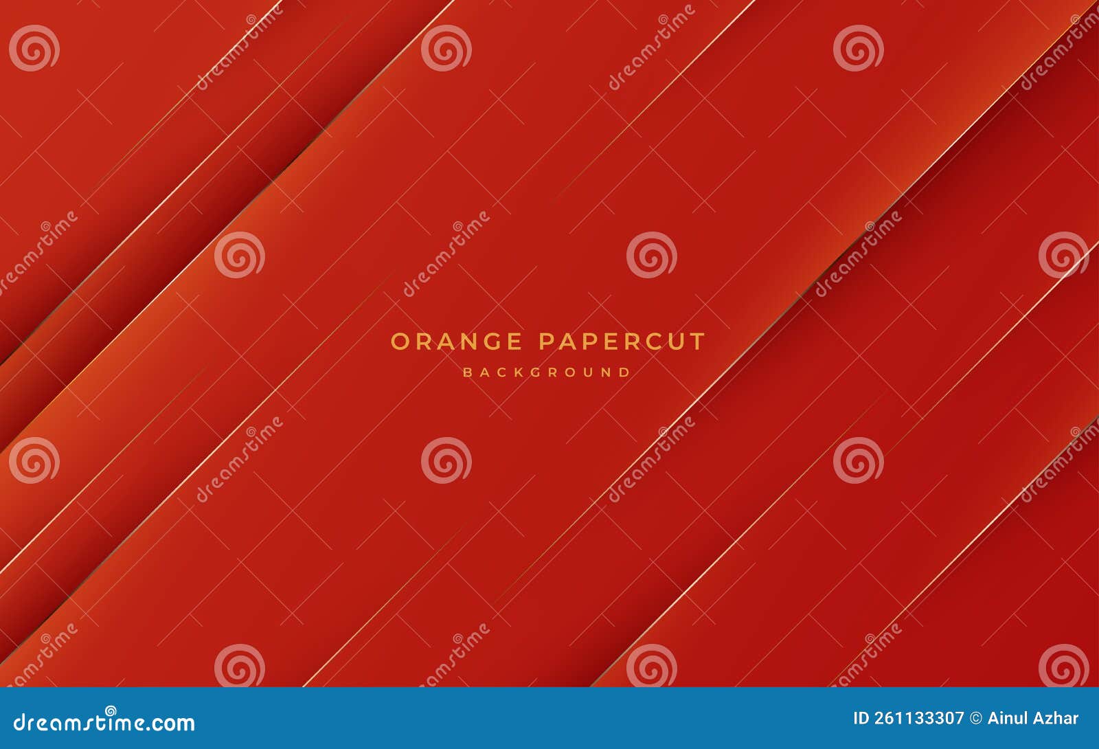 Abstract Red Papercut Diagonal Stripe with Gold Line Shadow and Light ...