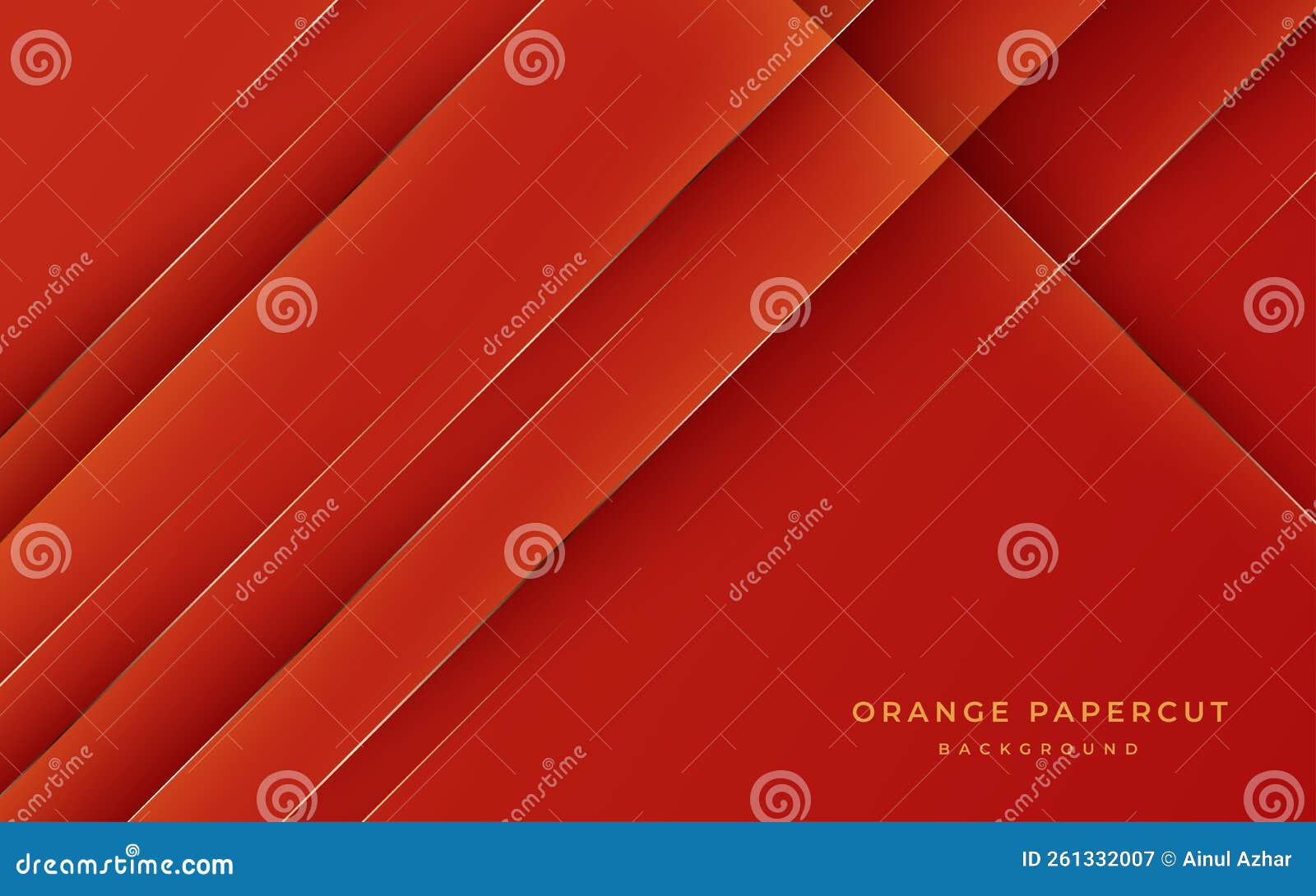Abstract Red Papercut Diagonal Stripe with Gold Line Shadow and Light ...