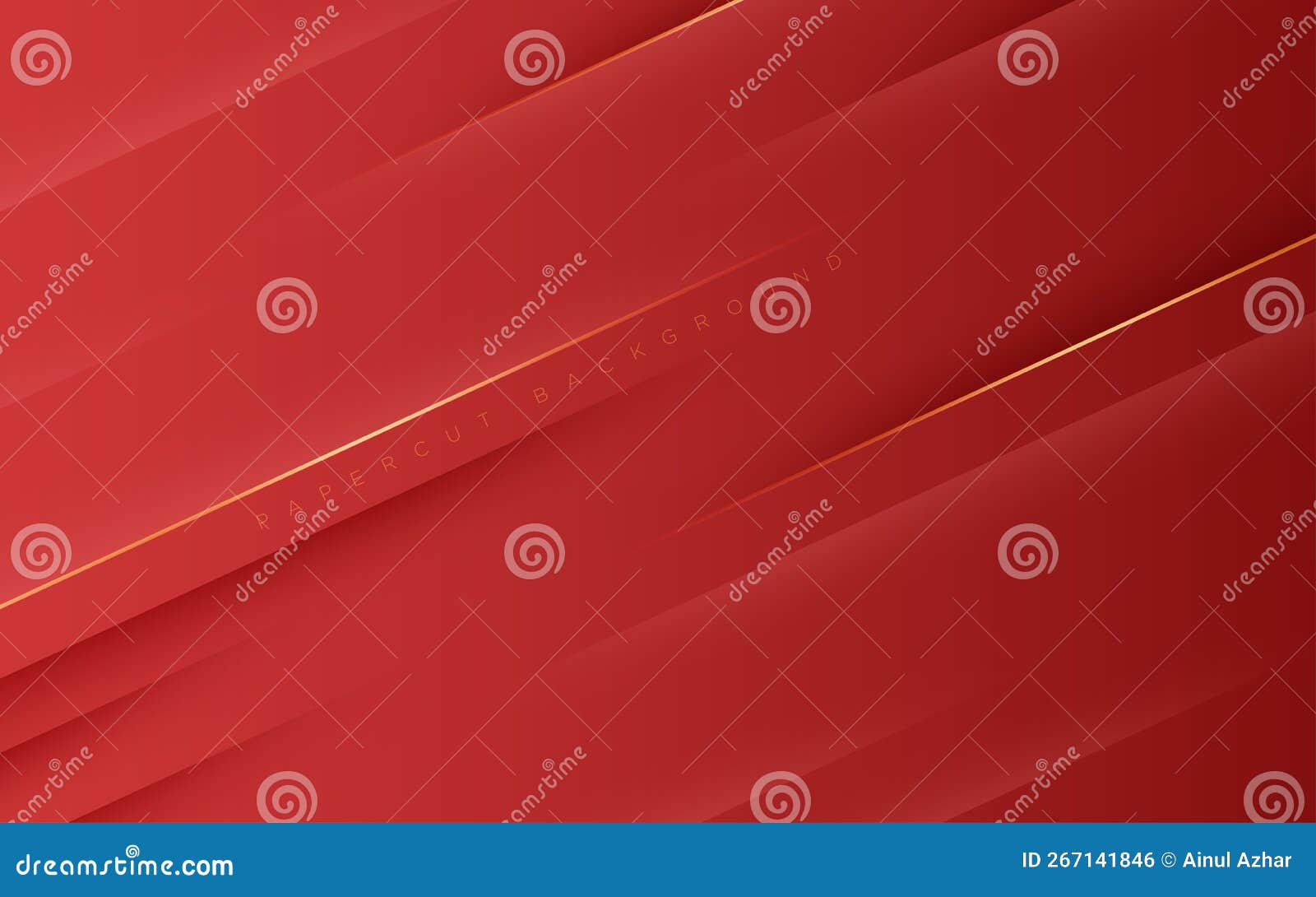 Abstract Red Papercut Diagonal Stripe with Gold Line Shadow and Light ...