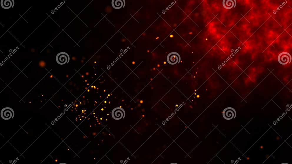 Abstract Red Particles Fire Dust Light Digital Background Stock Photo ...