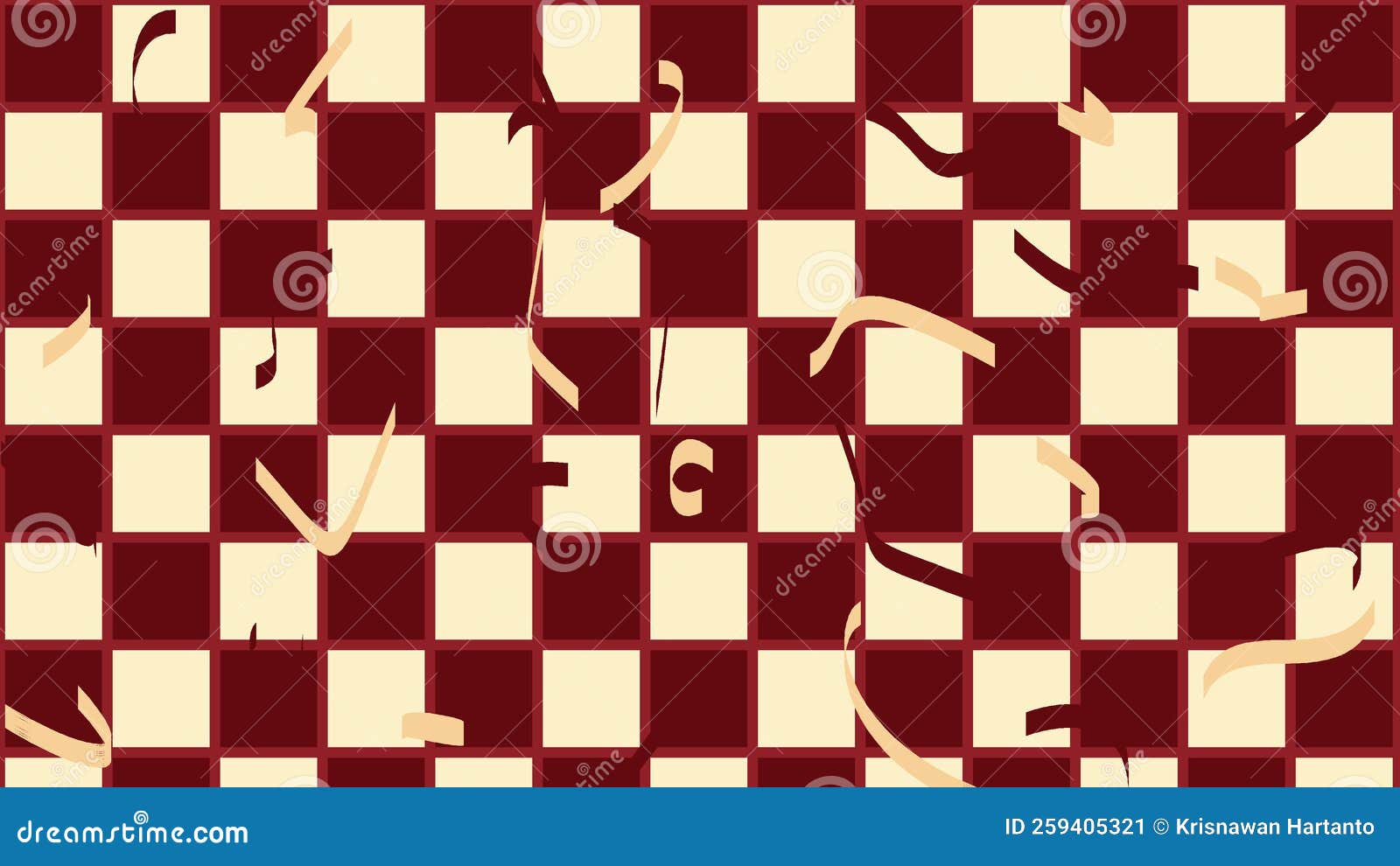 Abstract Red Pattern Background with Random Object Stock Illustration ...