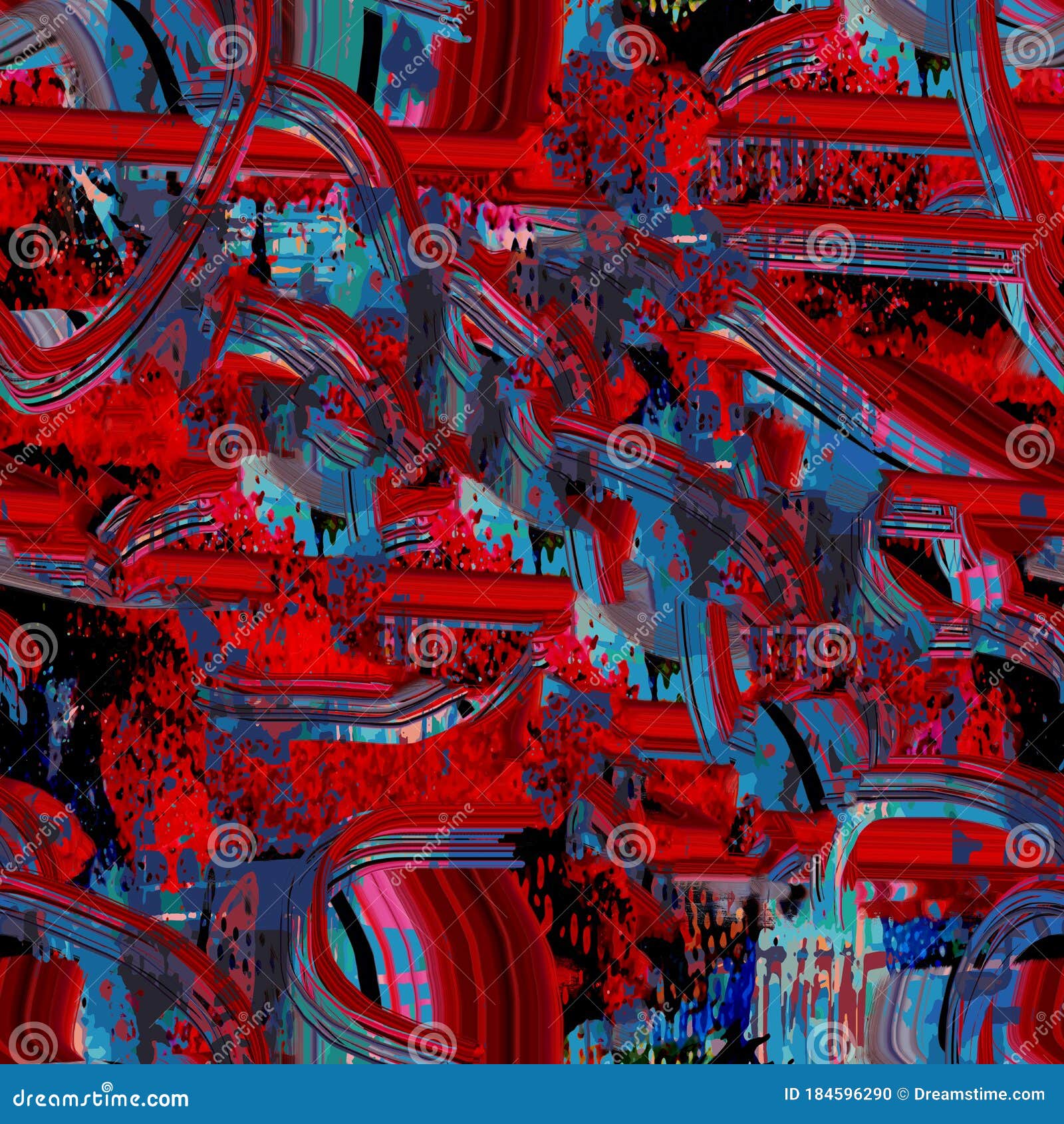 Abstract Red Pattern. Composition of Colorful Paint in Motion on Canvas ...