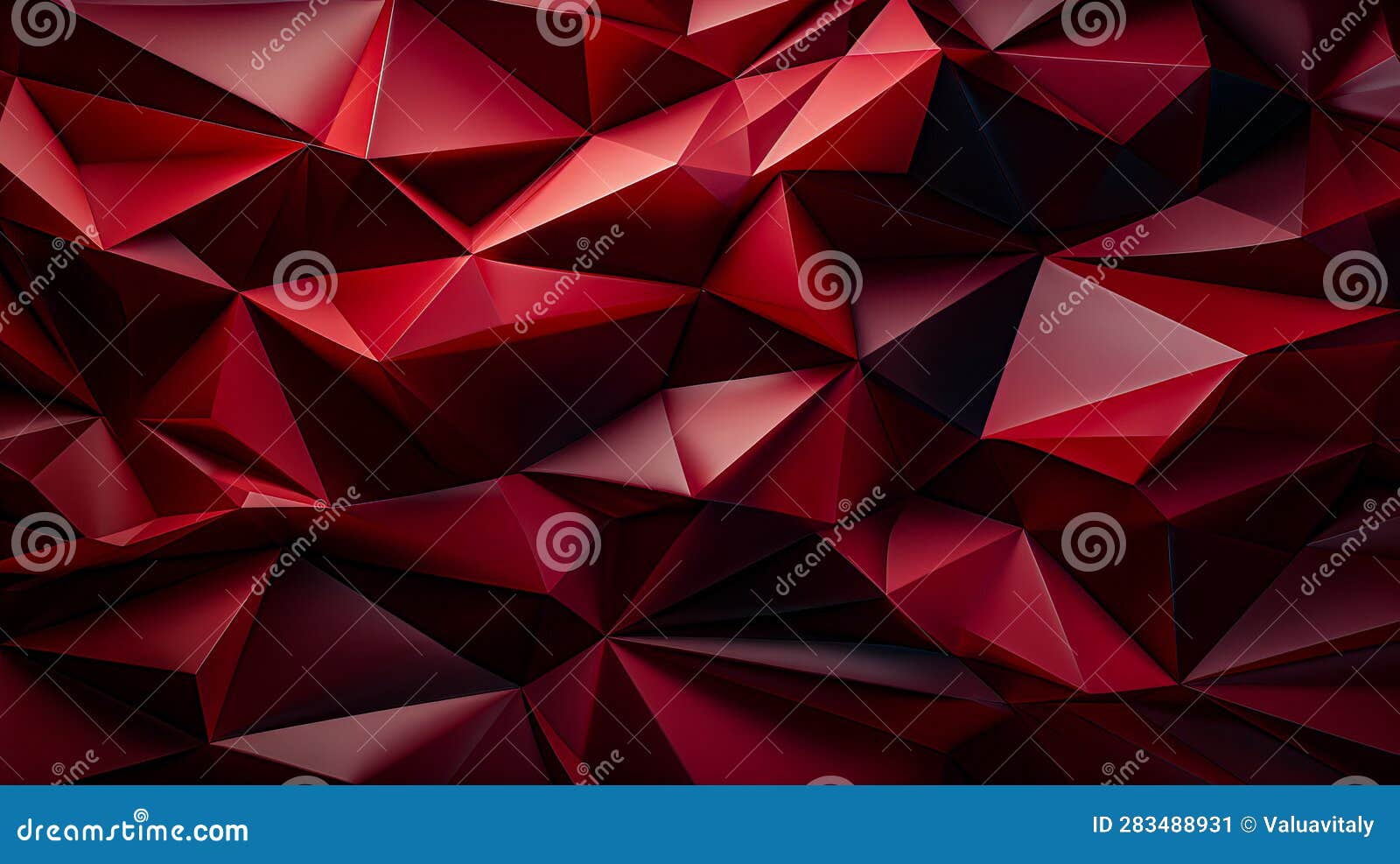 Abstract Red Polygonal Background Texture. Low Poly Dark Red Wall. Deep ...
