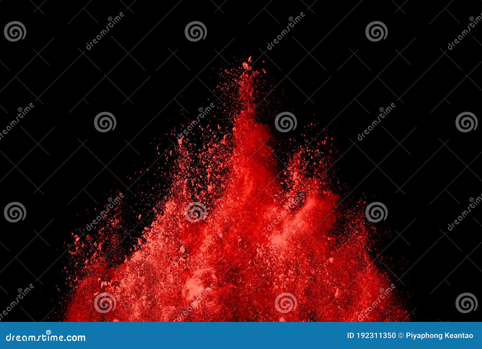 Abstract Red Powder Explosion on Black Background. Stock Photo - Image ...