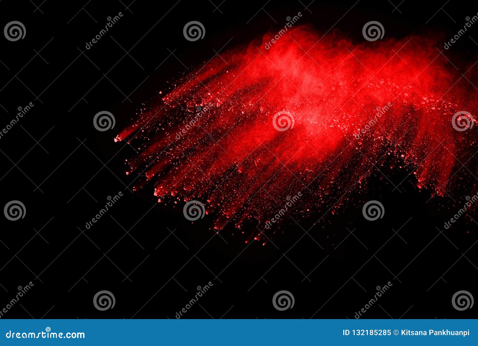 Abstract Red Powder Explosion on Black Background. Stock Image - Image ...