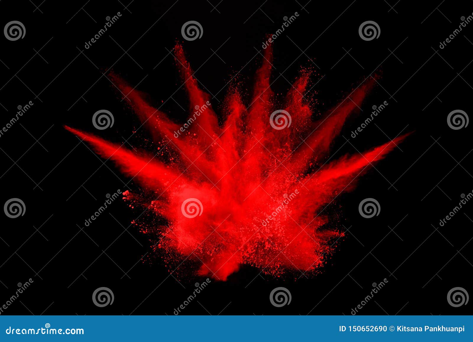 Abstract Red Powder Explosion on Black Background.abstract Red Powder ...