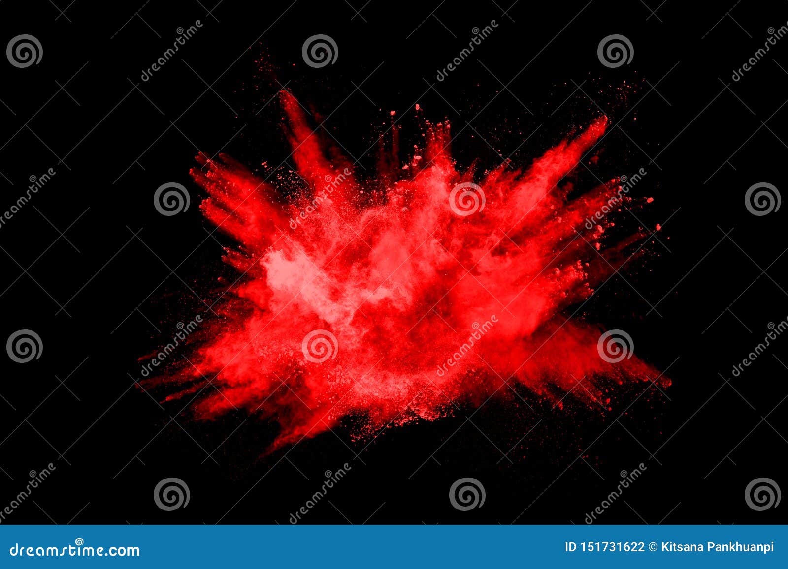 Abstract Red Powder Explosion on Black Background. Stock Photo - Image ...