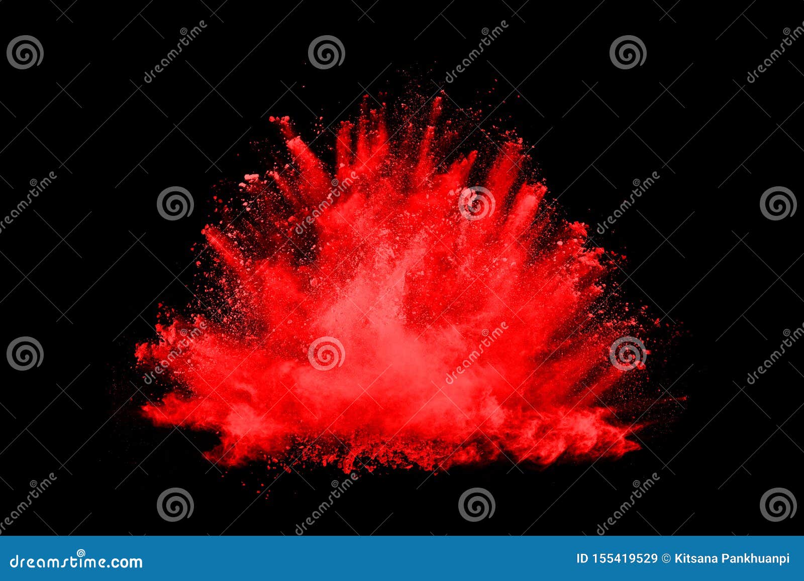 Abstract Red Powder Explosion on Black Background. Stock Image - Image ...
