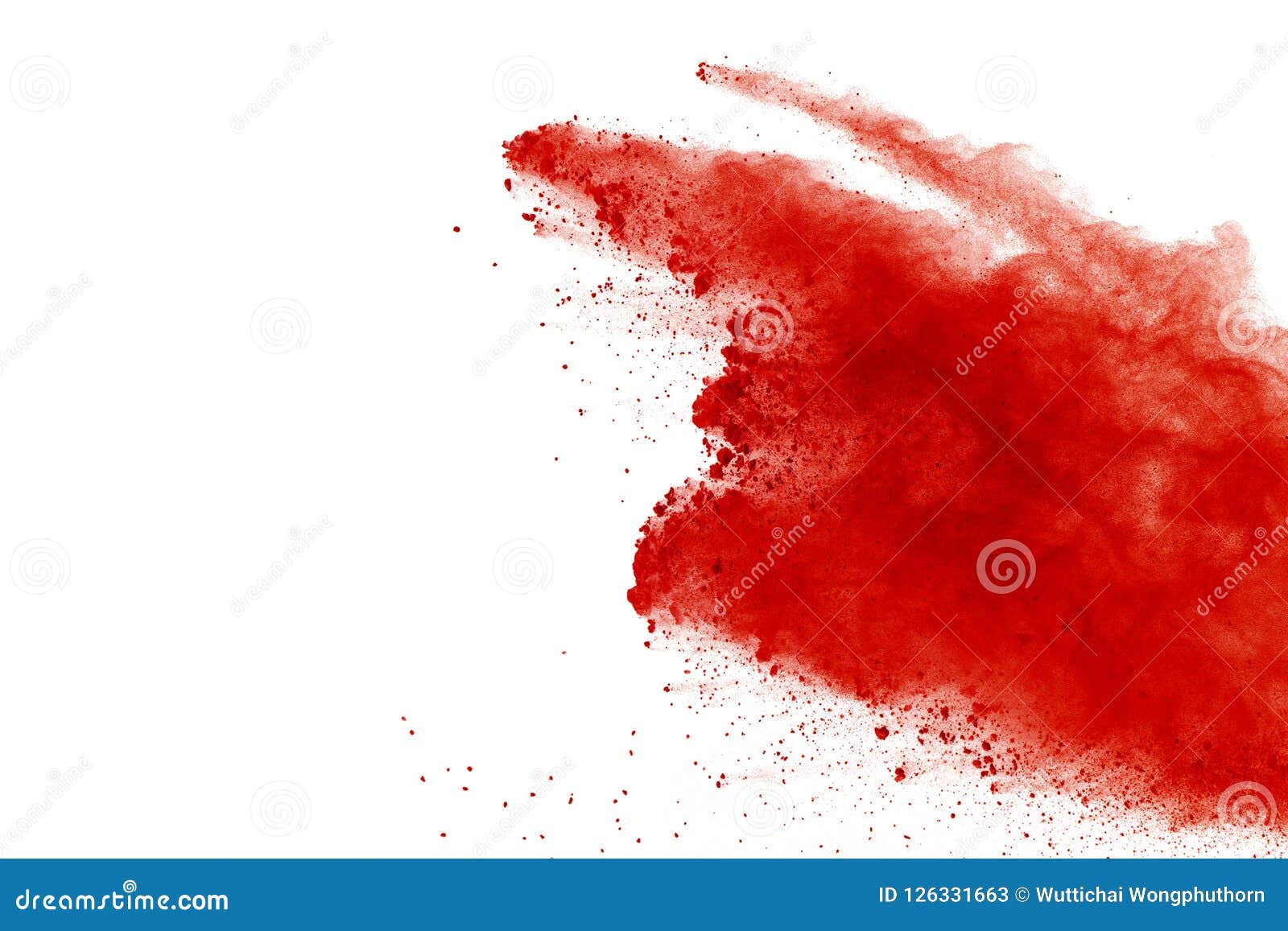 Abstract Red Powder Explosion on White Background. Abstract Red Dust ...