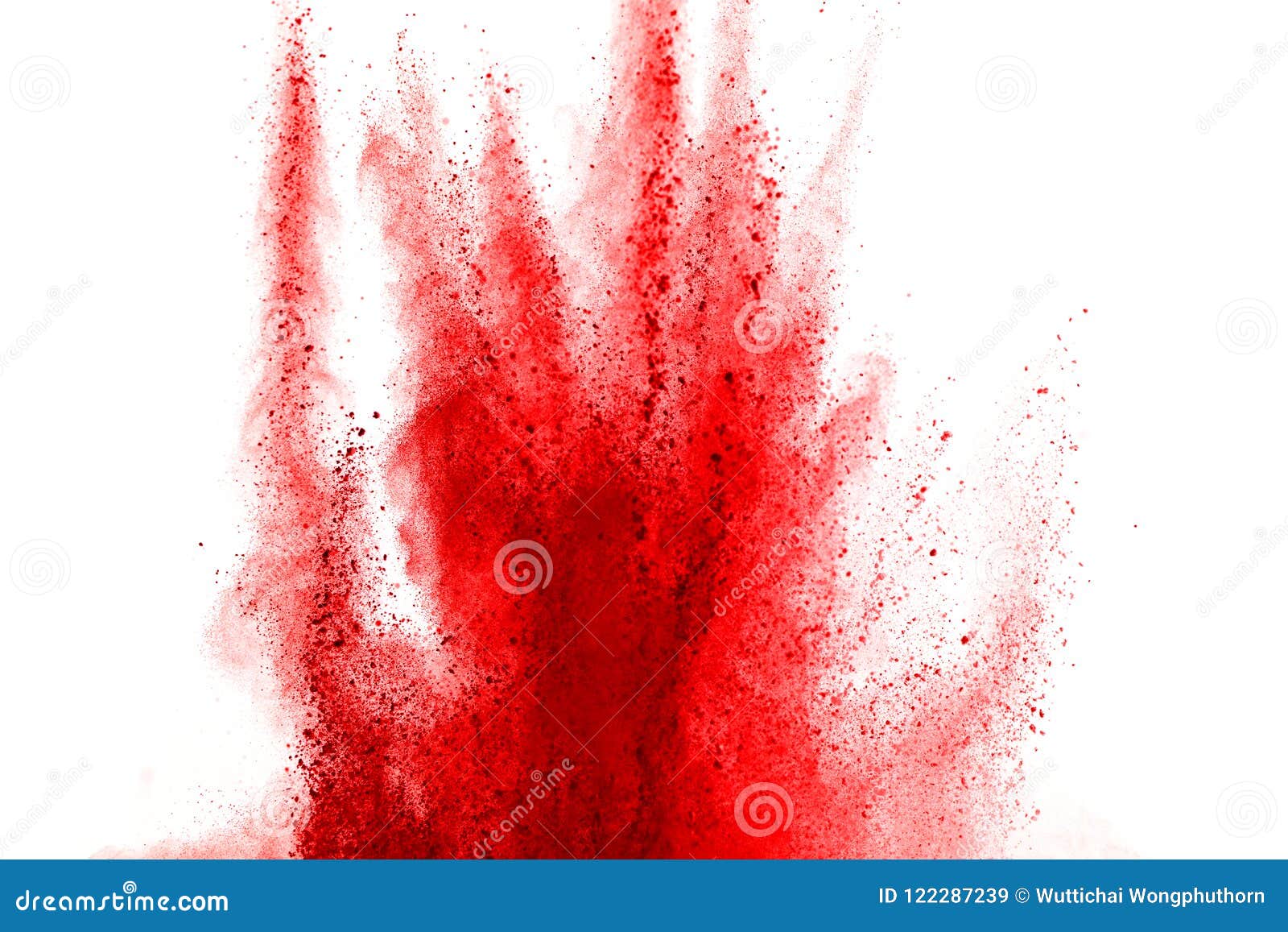 Abstract of Red Powder Explosion on White Background. Red Powder Stock ...